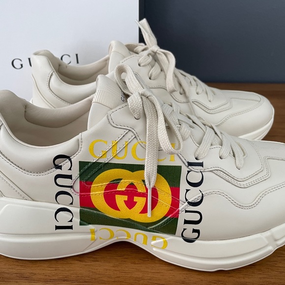 Gucci | Shoes | Gucci Mens Apollo Ivory White Leather Sneaker Shoe ...